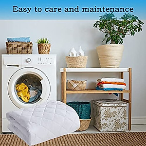 Bravbowerry Waterproof Mattress Protector,Cooling Breathable Fluffy Soft Mattress Pad, Washable Mattress Protector,Noiseless Mattress Cover,Bed Cover Waterproof,Deep Pocket Mattress Protector