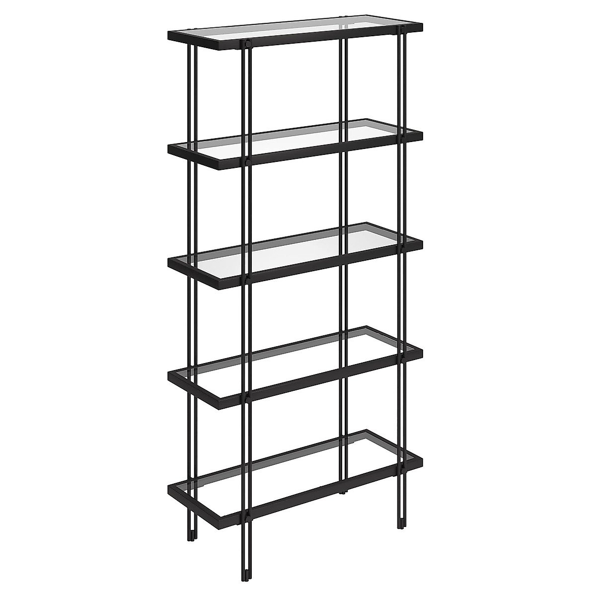 Henn&Hart 68" Tall Rectangular Bookcase in Blackened Bronze, for Home Office, Living Room