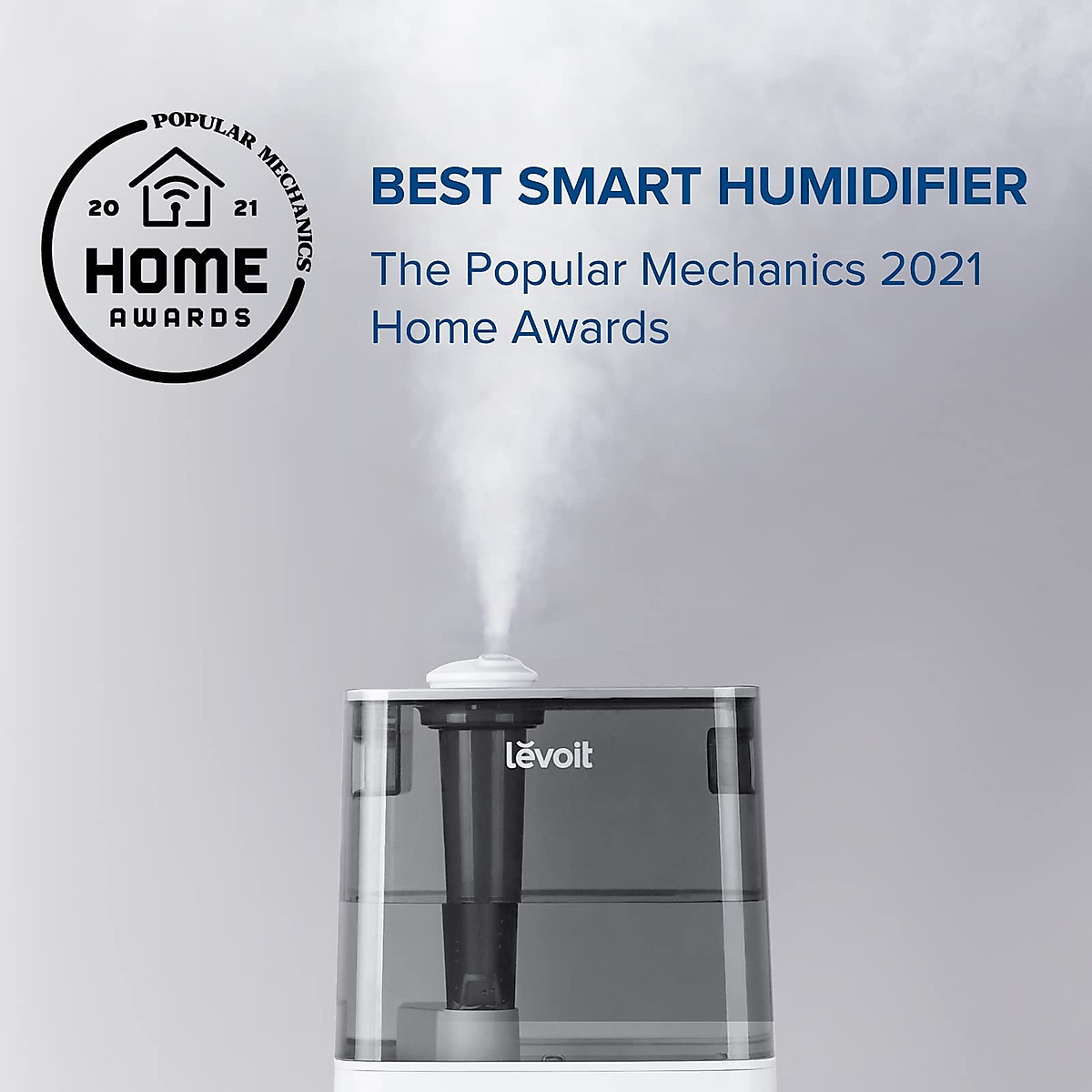 LEVOIT Humidifiers for Large Room Bedroom (6L), Black & Humidifiers for Bedroom Large Room Home, 6L Top Fill Cool Mist Air Ultrasonic for Plants Indoor with Essential Oils Diffuser, Gray