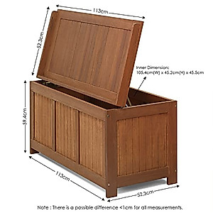 Furinno FG17685 Tioman Outdoor Patio Furniture Hardwood Deck Box in Teak Oil, Natural