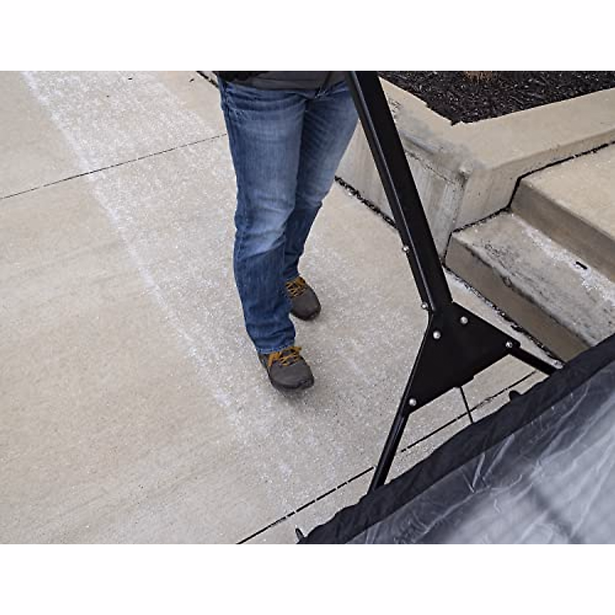 SaltDogg WB400 Professional 200 lb Capacity Walk Behind Drop Salt Spreader, Black