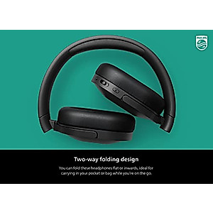 PHILIPS Active Noise Cancelling Headphones Wireless Bluetooth H6506 Flat Folding Lightweight Over Ear Wireless Headphones w/Multipoint Bluetooth Connection 30h Playtime with Deep Bass for Home/Office