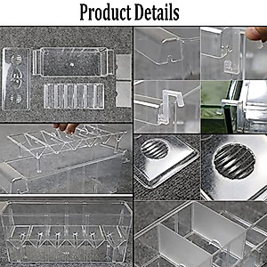 PINVNBY Fish Breeding Box Aquarium Acrylic Fish Isolation Breeder Box Acclimation Hatchery Incubator Box with Suction Cups for Baby Fishes Shrimp Clownfish Aggressive Fish and Guppy