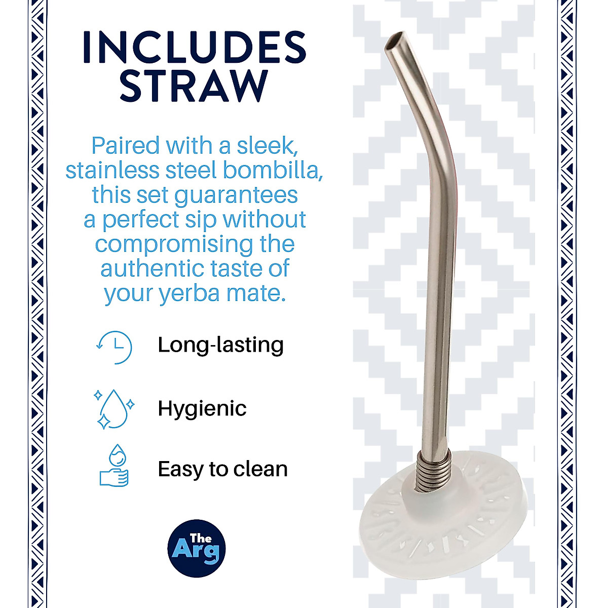 THEARG | Yerba Mate Plastic Gourd Cup with Stainless Steel Straw | Self-Clean Modern Plastic Gourd Design - Yerba Mate Cup and Bombilla Set from Argentina