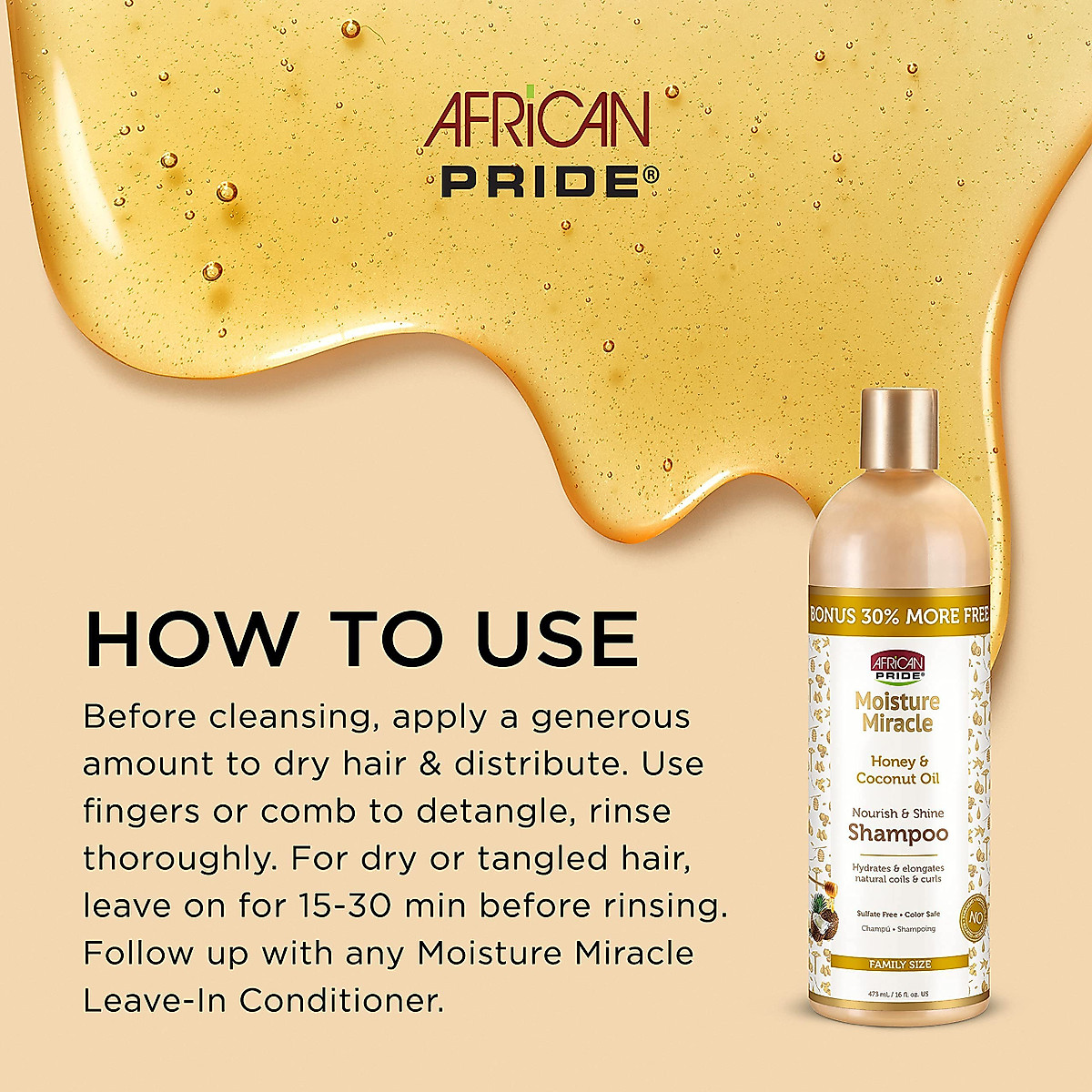African Pride Ultimate Wash Day Regimen with Moisture Miracle Aloe & Coconut Water Pre-Shampoo, Honey & Coconut Oil Shampoo, Honey, Chocolate & Coconut Oil Conditioner & 5 Essential Oils