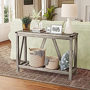 JOINHOM Entryway Table - Wood Console Table with Shelves, Farmhouse Sofa Table for Entryway, Living Room, Hallway