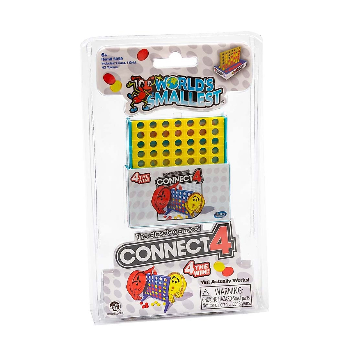 World's Smallest Connect 4 Board Game, Miniature Classic Game with Grid, Case & Tokens, Fun for All Ages, Family Games for Kids, Perfect for Stocking Stuffers, Easter Baskets, Party Favors, Ages 6+