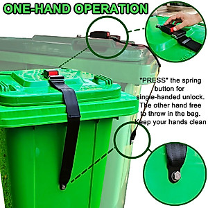 JFOMOYGI 1 PC Buckle Type Trash Can Locks for Animals Semi-Automatic,Trash Can Lid Lock,Universal Trash Can Lock Belt,Garbage Trash Can Lid Locks for Raccoon,Easy Single Hand Release
