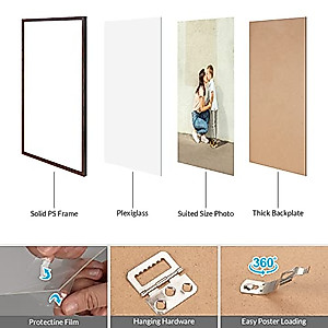 18x24 Picture Frame, Coffee Poster Frame, Bamboo Design Natural Gallery Frame, Horizontal or Vertical Format, Sturdy Frame and Plexiglass, Large Photo Frame Wall Art, for Photos, Artworks, Posters