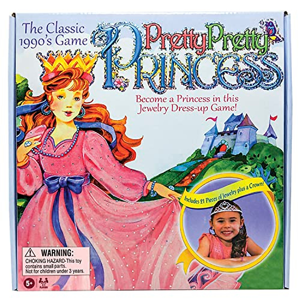 Pretty, Pretty, Princess with 1990's Artwork by Winning Moves Games USA, a Delightful Jewelry Dress-Up Game for 2-4 Players, Ages 5 and Up (1222)