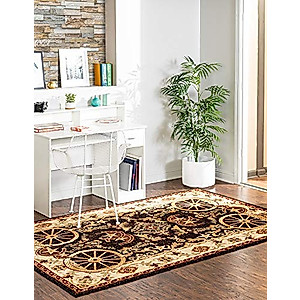 Rugs.com Pioneer Collection Rug – 4' x 6' Black Medium-Pile Rug Perfect for Living Rooms, Large Dining Rooms, Open Floorplans