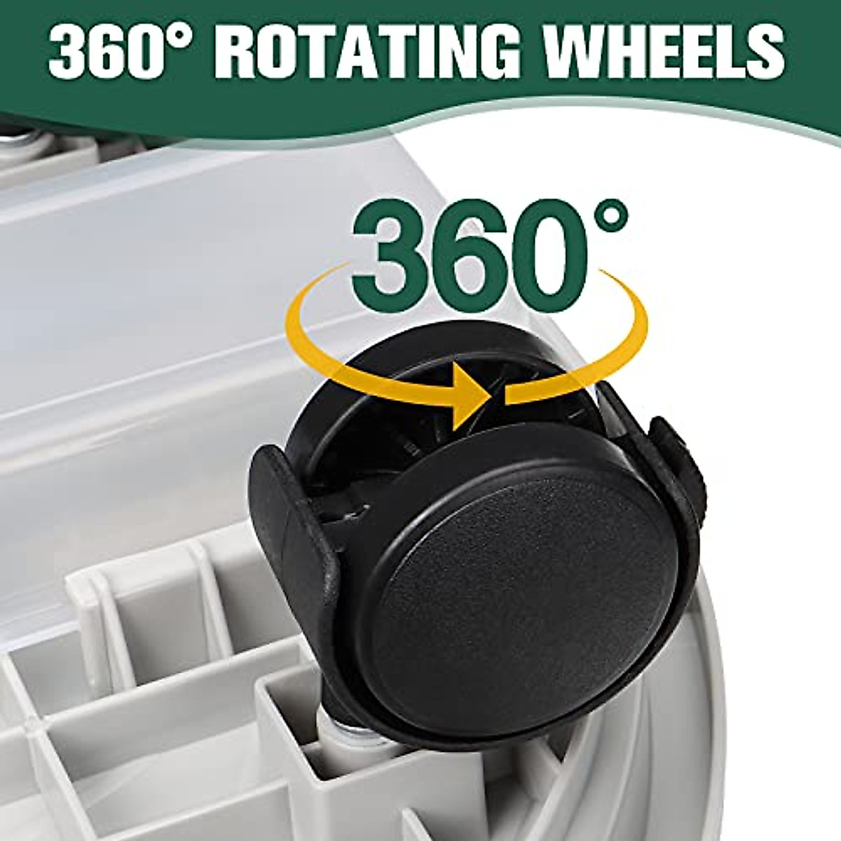 Tongzhi 3pcs 13inch Plant Caddy with Built-in Water Container and 4 Wheels, Garden Rolling Planter Trolley with Wheels, Plant Stand with 2 Lockable Wheels, Load Capacity 130 lbs