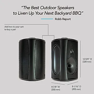 Definitive Technology AW5500 Outdoor Speaker - 5.25-inch Woofer, 175 Watts, High Performance, Built for Extreme Weather (Single, Black)
