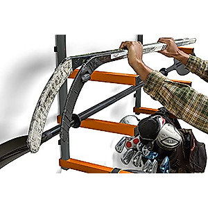 Bora Wood Organizer and Lumber Storage Metal Rack with 6-Level Wall Mount – Indoor and Outdoor Use, In Orange | PBR-001