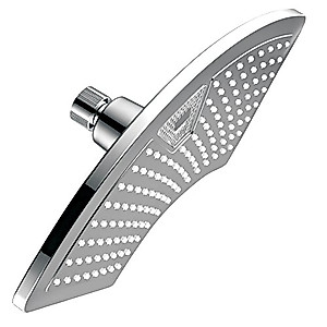 Dream Spa AquaFan 12 inch All-Chrome Rainfall-LED-Shower-Head with Color-Changing LED/LCD Temperature Display
