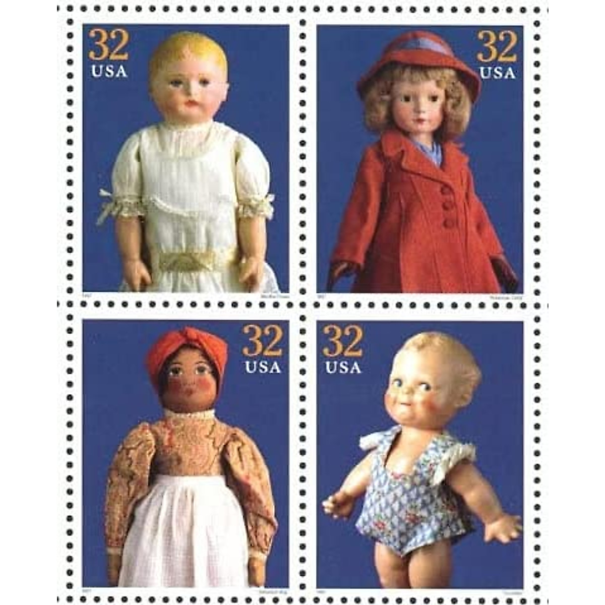 Classic American Dolls (Sheet of 15) 32 Cent US Postage Stamps 1997 Scott #3151