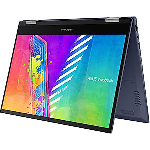 ASUS VivoBook 14 inch 2-in-1 Laptop, HD Touchscreen, Intel Celeron N4500, 4GB RAM, 64GB eMMC + 512GB SSD, NumberPad, Windows 11, 1-Year Microsoft 365 Personal, Quiet Blue with Accessories