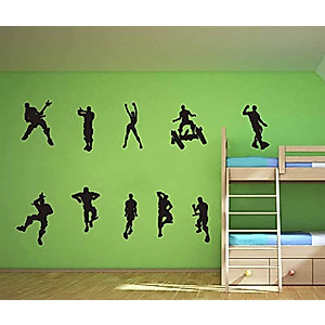 LHKSER Game Wall Decal Wall Sticker Poster Floss Dancing Decal Nursery Boys Room Wall Vinyl Decal Game Stickers (Black++)