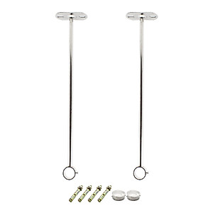 2 Pack Ceiling Mount Bracket, Stainless Steel Wardrobe Pipe Bracket Rod Holder Ceiling Holder, ULIFESTAR Shower Curtain Closet Wardrobe Rod Lever Support Holder Pipe Flange Socket 25x400mm/1x16''