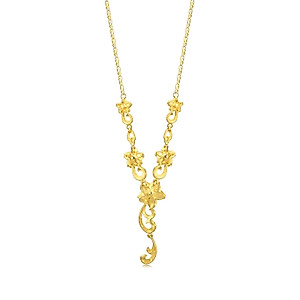 CHOW SANG SANG 999.9 24K Solid Gold Price-by-Weight 19.79g Gold Floral Necklace for Women and Wedding Occasion 49452N