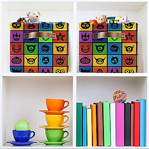 Funny Monsters Storage Basket Bins Foldable Laundry Hamper Toy Storage Bins Box Organizer for Office Bedroom Clothes Bedroom Living Room,1 pcs