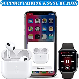 Wireless Charging Case Replacement Air Pod 3 Compatible with AirPods 3rd Generation, for Air Pod 3 rd Charger Wireless Case with Bluetooth NO Earbuds