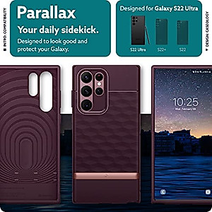 Caseology Parallax for Galaxy S22 Ultra Case Enhanced Ergonomic Design - Burgundy