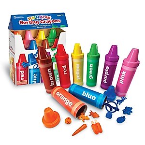 Learning Resources Rainbow Sorting Crayons - 56 Pieces, Ages 3+ Kids Crayons, Early Color Recognition & Sorting, Toddler Sort and Stacking Toys