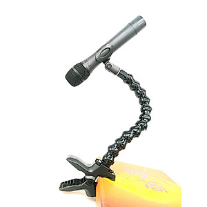 Table Mic Clamp Grip with 5/8"-27 Thread Gooseneck Extension Mount Holder for Microphones - Work for any Music Stand, Microphone Stand and Tripods