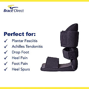 Brace Direct 90 Degree Comfort Padded Night Splint- Soft Sleeping Boot- Stretch for Plantar Fasciitis, Achilles Tendinitis and Heel Pain- Right or Left Foot- Men or Women