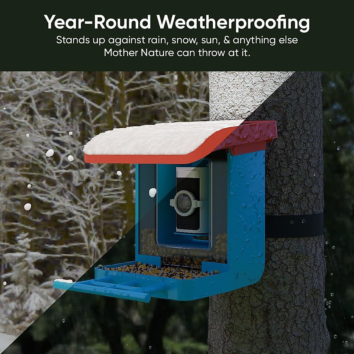 Bird Feeder Camera Case Compatible with Wyze Battery Camera Pro, Wyze Cam Outdoor v1/v2, Wyze Camera v4/v3/v3 Pro, 5 DIY Mounting Methods, Equipped with a Macro Lens (Camera NOT Included)