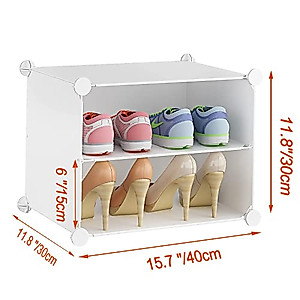 MAGINELS 72 Pair Shoe Rack Organizer Shoe Organizer Expandable Shoe Storage Cabinet Free Standing Stackable Space Saving Shoe Rack for Entryway, Hallway and Closet, White