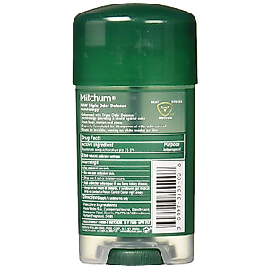 Mitchum Clear Gel Anti-Perspirant & Deodorant, Unscented for Men, 2.25 Oz (3 Pack)