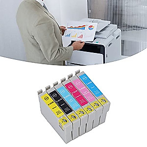 Hilitand Printing Ink Cartridge Ink Cartridge BK C M Y LC LM 6 Colors Printing Accessory Part for Photo Paper Document (T0821N/T0822N/T0823N/T0824N/T0825N/T0826N)