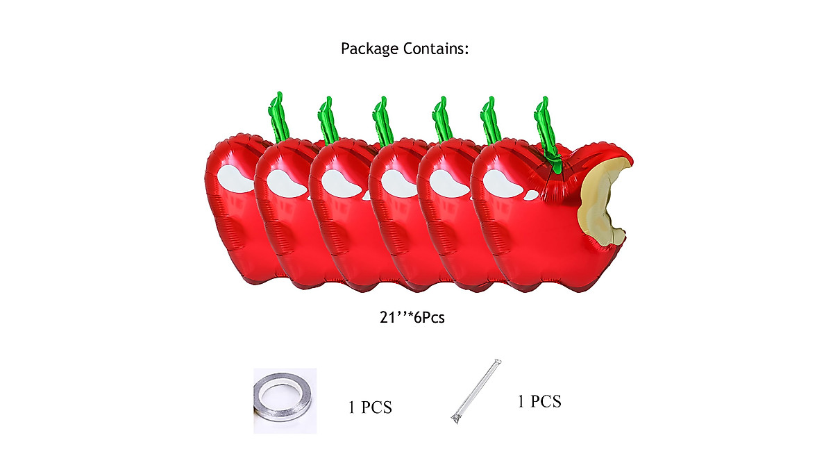 Apple Balloons for Back to School - Pack of 6
