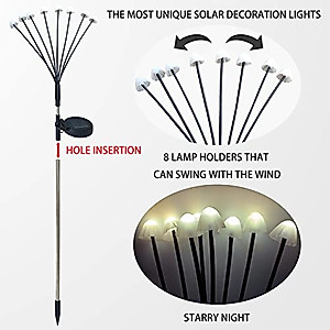 VIVICOMFY Solar Garden Lights - Solar Swaying Light, Sway by Wind, Solar Outdoor Lights,Solar Garden Decorative Lights Yard Patio Pathway Decoration, Warm White (4Pack)