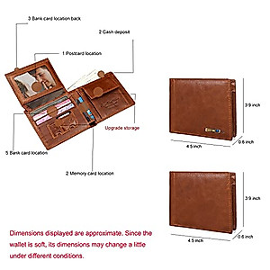 Clever Anti-Lost Bluetooth Wallet with Alarm, Position Record (via Phone GPS) Tracker Item Finder Locator, Multi-Functional Bifold Cowhide Leather, Credit Card Intelligent Trackable Purse (Black)