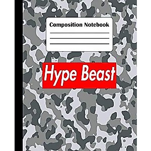 Composition Notebook Hype Beast: Gray Camo Swaggy Blank Lined Wide Ruled Paper Notebook | Cool Workbook for Teens Kids Students Boys for School Home College for Writing Notes