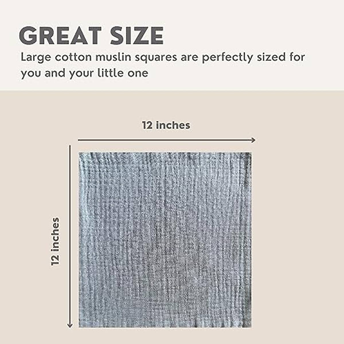 Baby Muslin Wash Cloth and Burp Cloths, 4 Layers Cotton Towels, Soft, Absorbent, Durable, no Leak throughs, Large Size, 5 Pack, Newborn Baby Must Haves Essentials