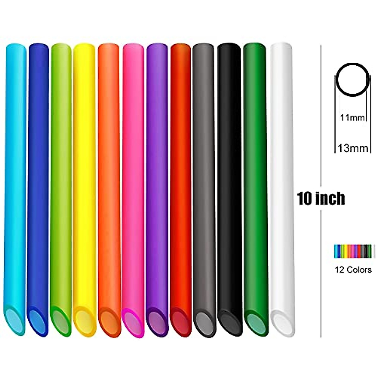 ALINK 12 Reusable Boba Straws + 4 Silicone Boba Tea Straws
