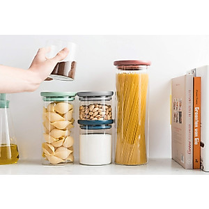 BergHOFF LEO Glass Pasta Container 4"x 11.5" 2 qt. Pink Airtight Lids Scratch-resistant Leakproof Leftover Storage