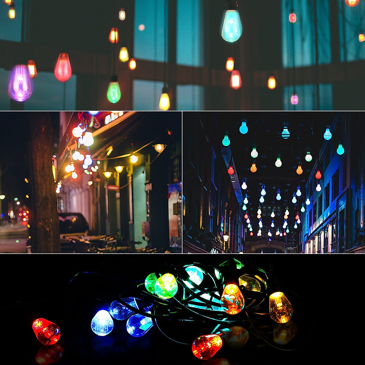 iMagic Outdoor String Lights, 98 Ft Smart RGB Patio Lights, 30 LED Bulbs Multi Color String Lights, for Alexa/Google Assistant, App Control, 2.4 GHz Only, IP65 Waterproof, Meet to U.S. Standards