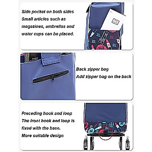 Wcxixo Waterproof Oxford Cloth Shopping Bag, Foldable Shopping Cart Bag, Reusable Trolley Replacement Bags, Large Capacity Shopping Cart Spare Bag
