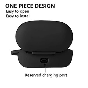 Haotop Case Compatible with Sony WF-XB700,Soft Silicone Shockproof Protective Case Cover (Dark Black)