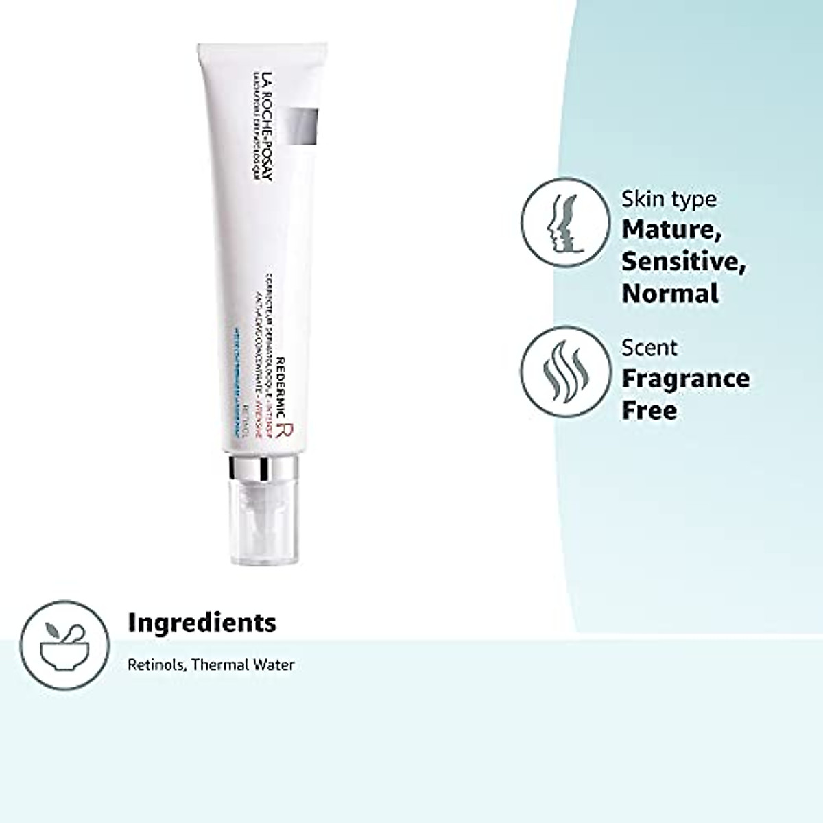 La Roche-Posay Redermic R Anti Aging Retinol Cream, Reduces Wrinkles, Fine Lines, and Age Spots with Pure Retinol Face Cream, 1 Fl Oz