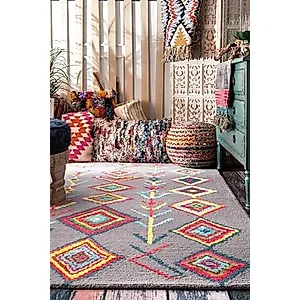 nuLOOM Hand Tufted Belini Area Rug, 4x6, Grey