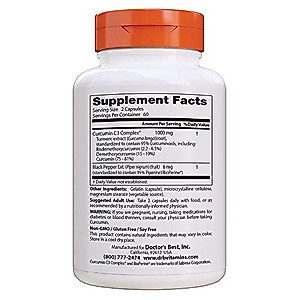 Doctor's Best DRB-00107 High Absorption Curcumin From Turmeric Root with C3 Complex & BioPerine 500mg (120 Capsules)