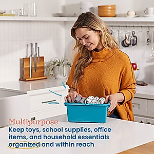 ECR4Kids Scoop Front Storage Bins, Multipurpose Organization, Contemporary, 25-Piece