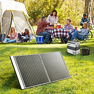 Kohree 100W Portable Solar Panel Waterproof, Foldable Monocrystalline Solar Panel Power Charger System Kit for RV Camping Outdoor Boat Emergency Backup Power Station, with USB/PD/DC Outputs 18V