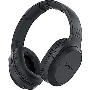 Sony Wireless RF Home Theater TV Headphones with Transmitter - 150-ft Wireless Range, Up to 20 Hours of Play Time (Black) & Zonoz Microfiber Cleaning Cloth Bundle